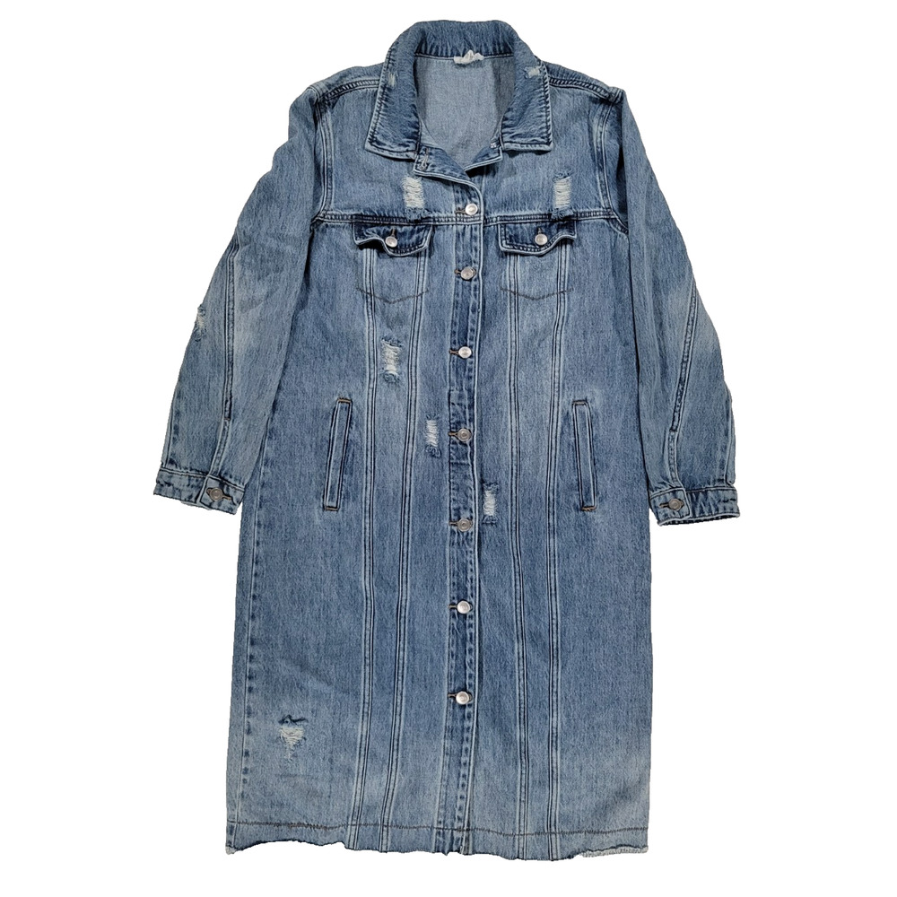 Tribal Jeans Denim Duster Trenchcoat Women's Medium L… - Gem